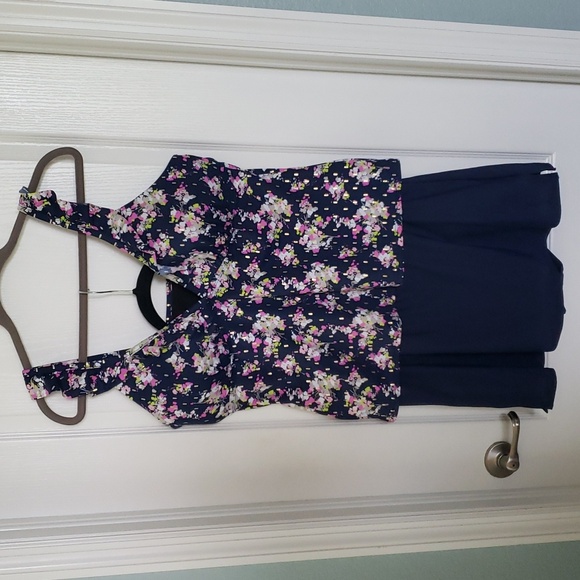 crown & ivy | Swim | Crown Ivy Xl Blue Floral Ruffle Push Up Tankini ...